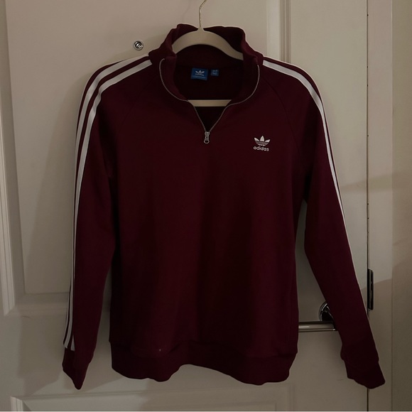 adidas | Jackets & Coats | Adidas Maroon Quarter Zip Jacket | Poshmark
